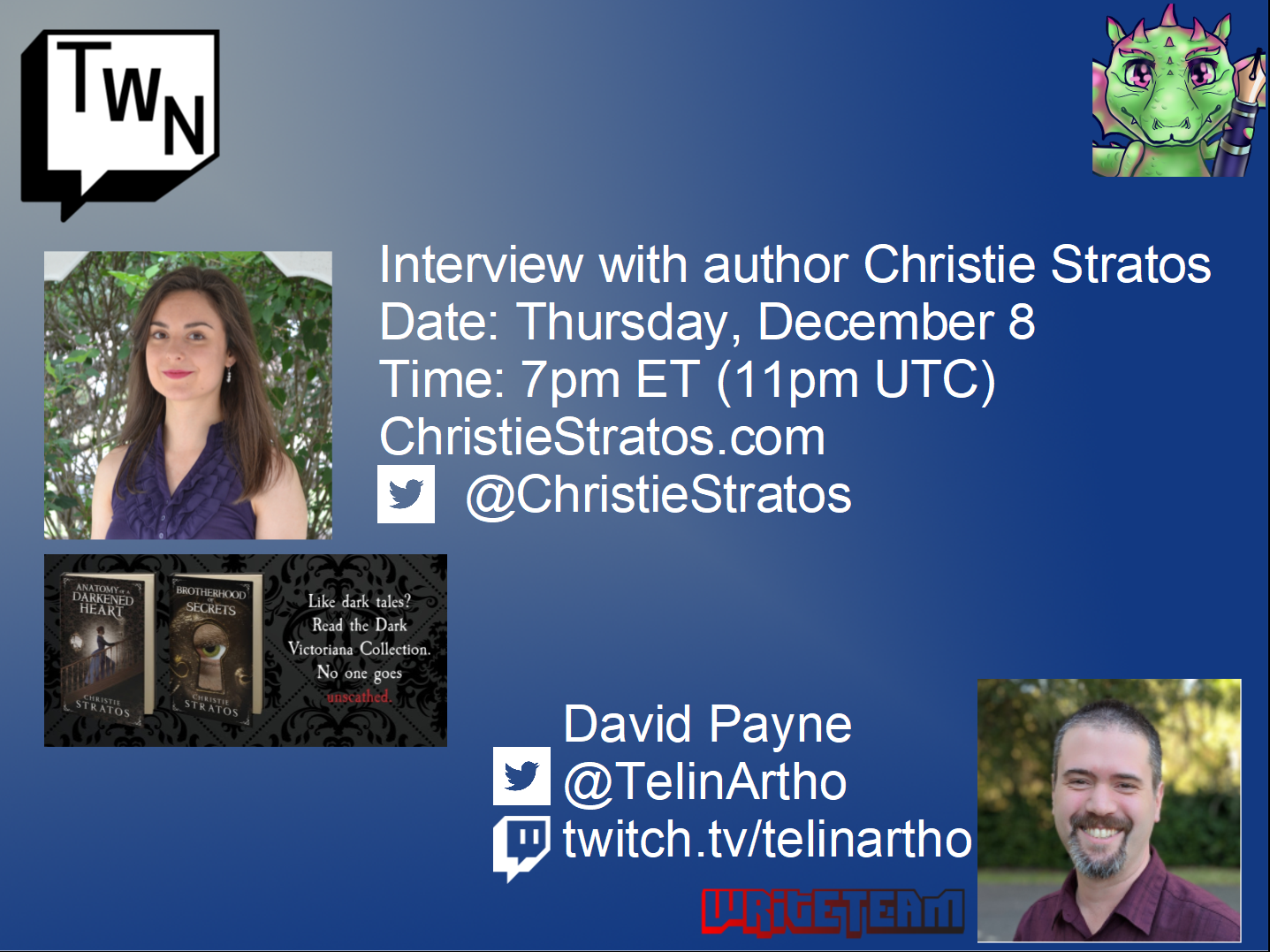 Live Interview on David Payne's Twitch Channel, Plus Lurking for ...